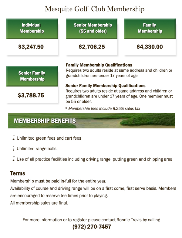 Membership - Mesquite Golf Club